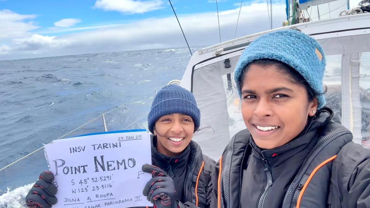 TH30 DINAKAR INSV Tarini crosses Point Nemo, the Oceanic Pole of Inaccessibility in South ...